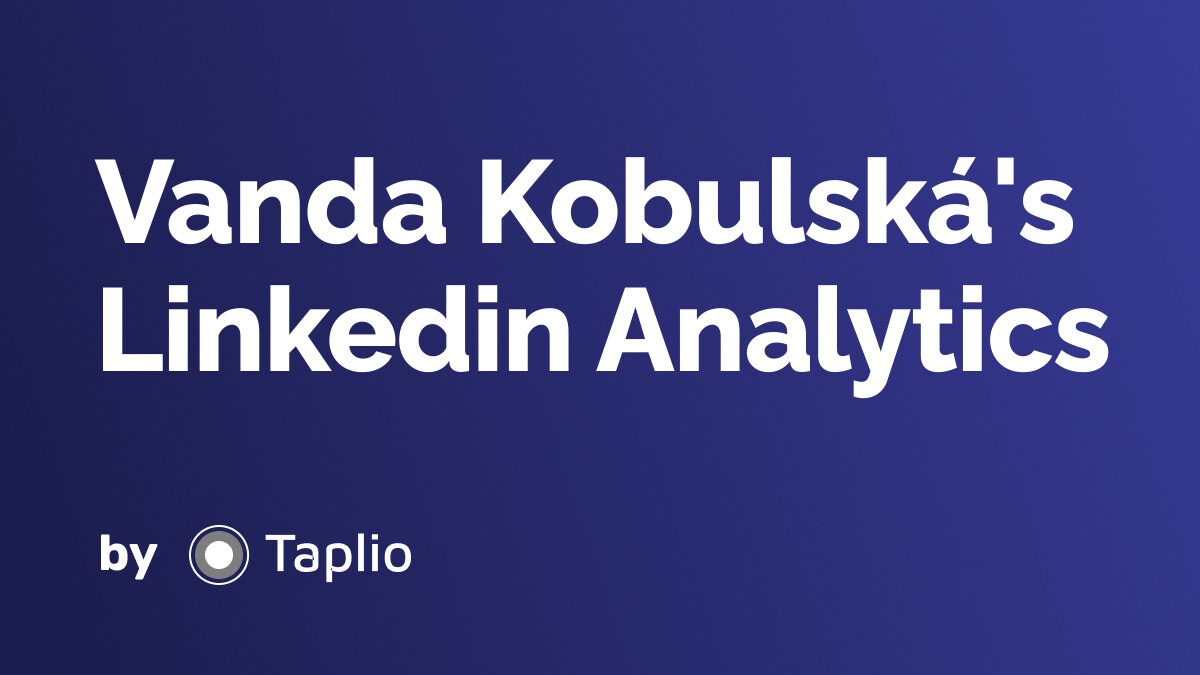 Vanda Kobulská - LinkedIn Analytics by Taplio